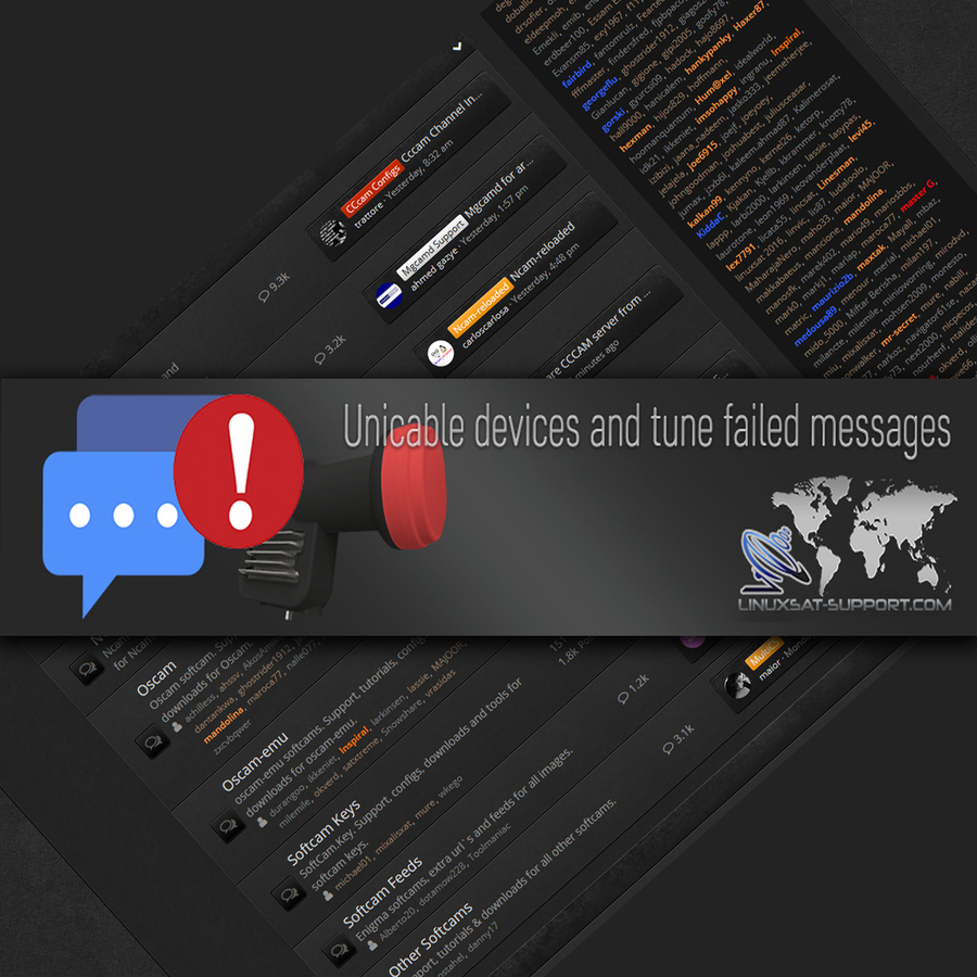 Unicable devices and tune failed messages - Linux Satellite Support ...